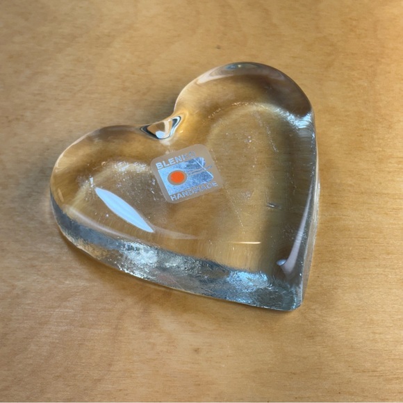 BLENKO | Art | Vintage Blenko 92 Heart Shaped Clear Art Glass ...